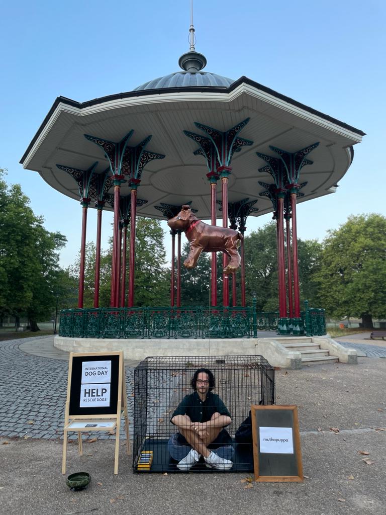 Rescue dog campaigner spends day in cage | Pet Business World