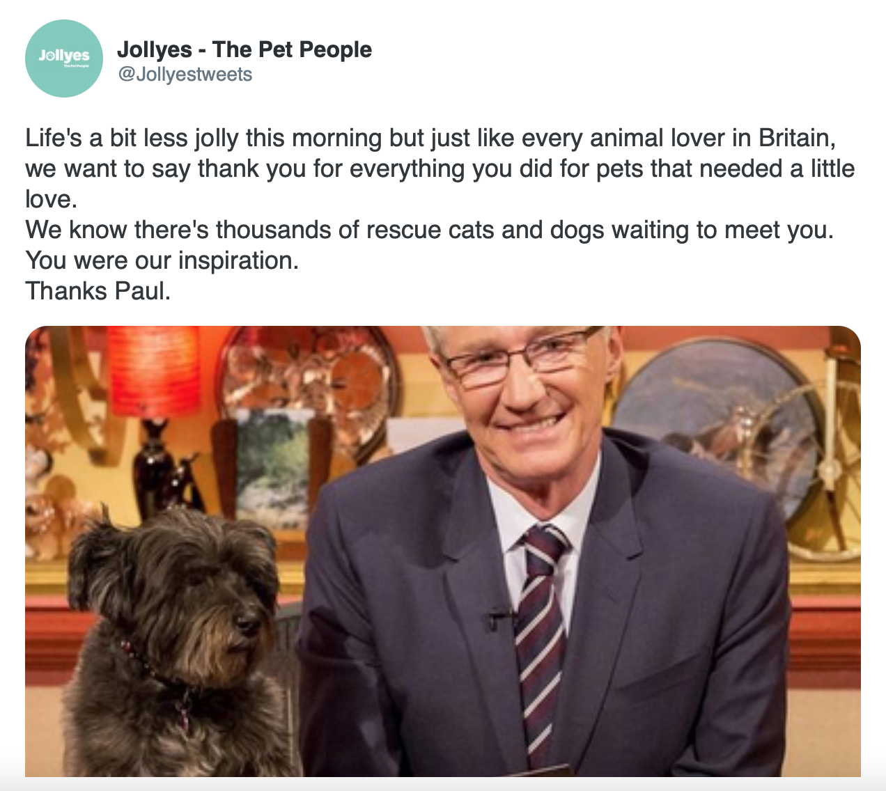 Pet trade mourns passing of Paul O’Grady | Pet Business World